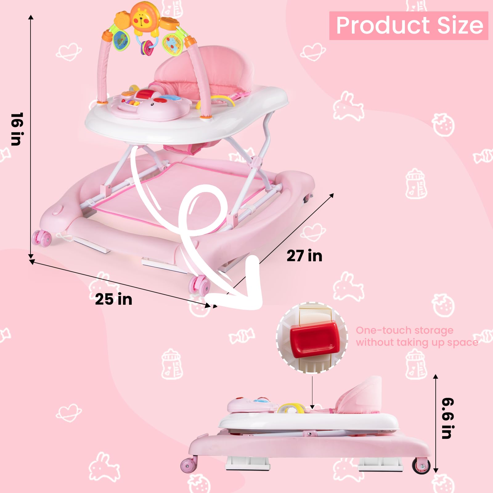 Boyro Baby 5-IN-1 Baby Walker, Baby Walkers for Boys Girls 6-12 months ...